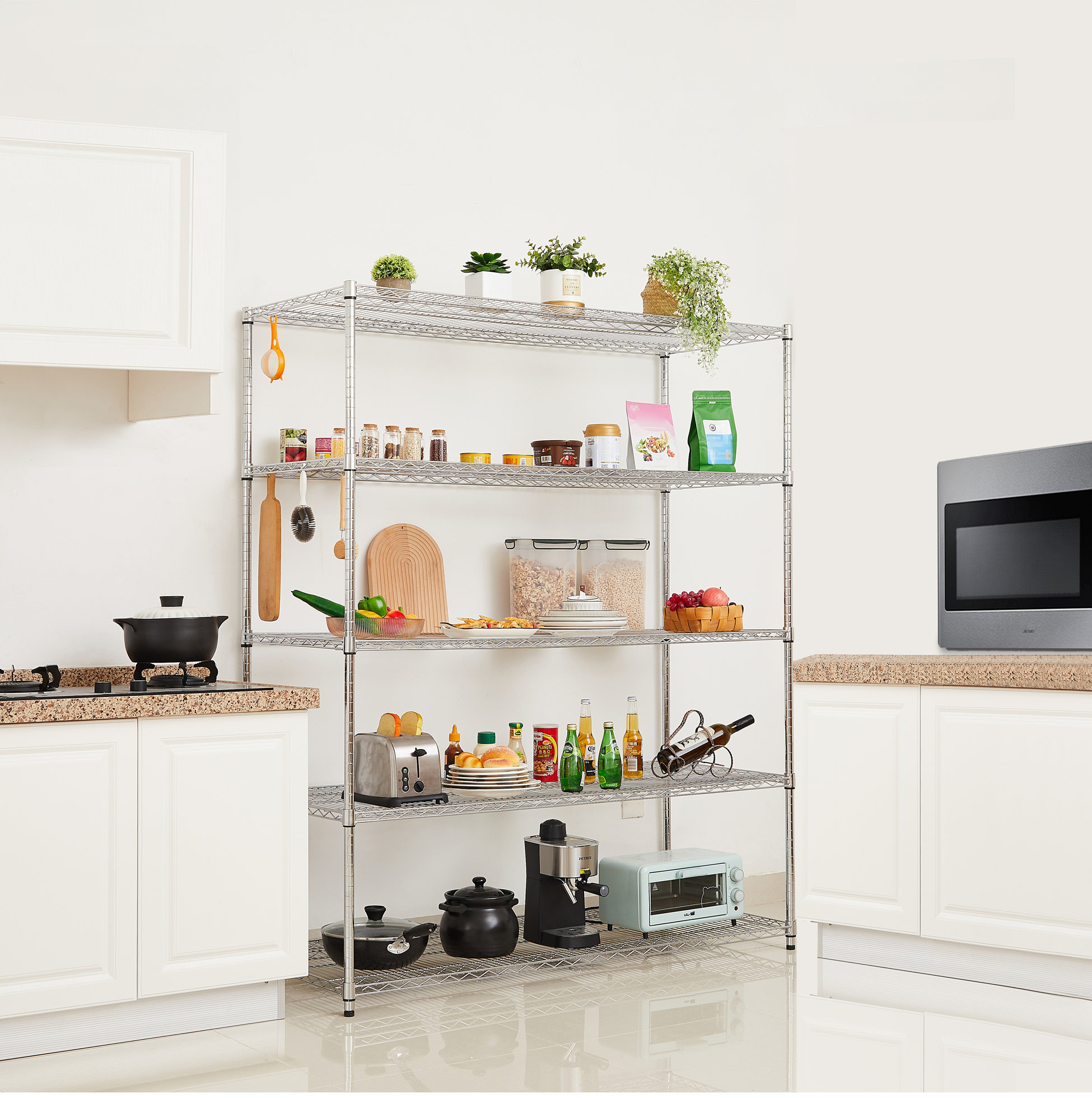 Rebrilliant Warehouse, Supermarket,Kitchen,And Other 5-Layer Heavy-Duty Adjustable Shelves With ...